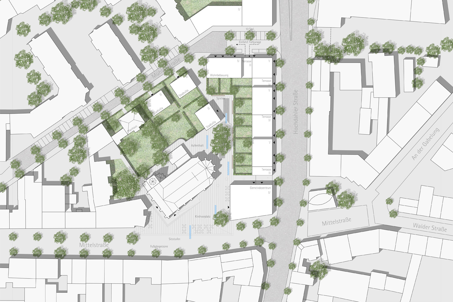 Neubebauung Umfeld Pfarrkirche St. Jacobus in Hilden - 3pass ...